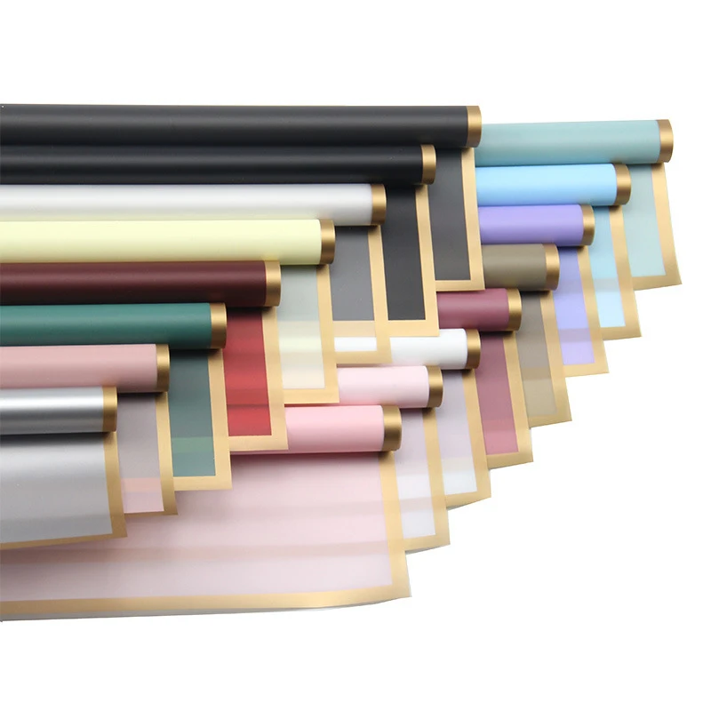 Golden Edge Wholesale Plastic Paper Flower Wrapping Paper Waterproof ...
