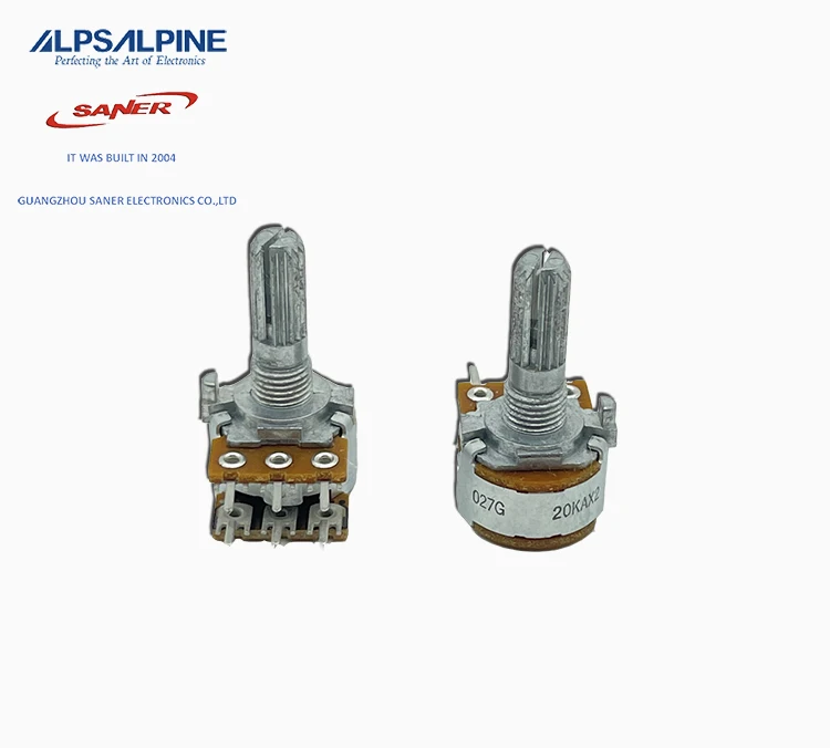Alps Rk163 Series Metal Shaft Rotary Potentiometer Rk16312a0c2r 20k ...