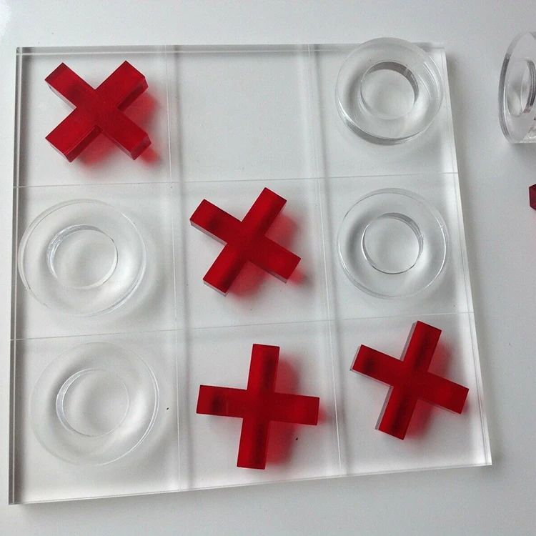Lucite Tic Tac Toe Game Set - Handmade Acrylic Noughts and Crosses for ...