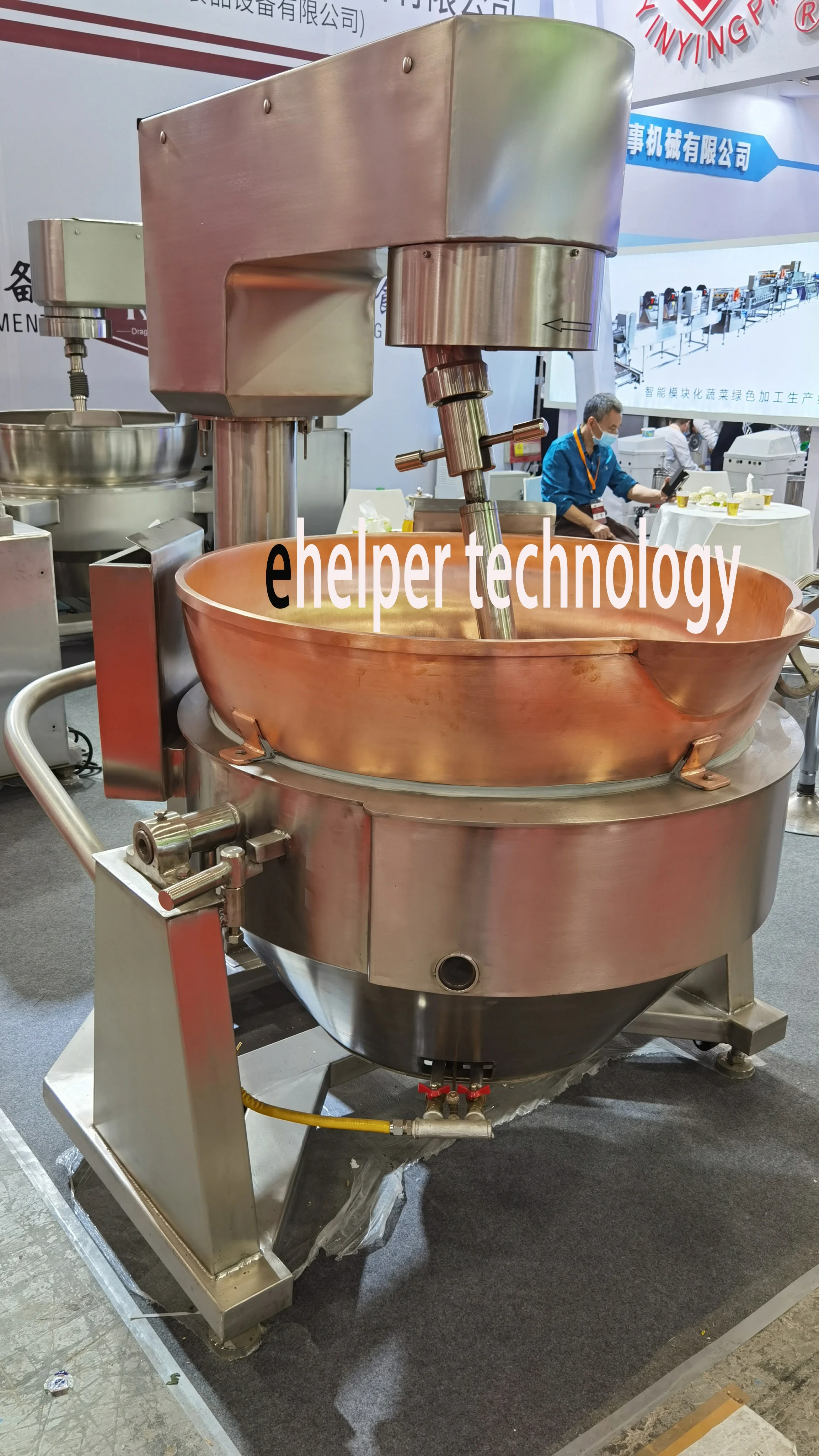 600L High-Efficient Gas Copper Pot Automatic Planetary Mixer with ...