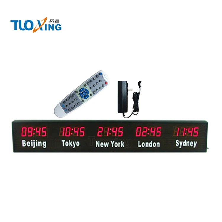 Led Digital World Time Wall Clock Led Wall Clock Hotel Zone Clock - Buy ...