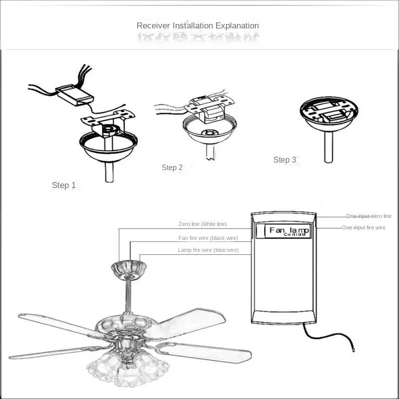 Meizhong 220V Wireless Ceiling Fan Light Remote Control Switch ...