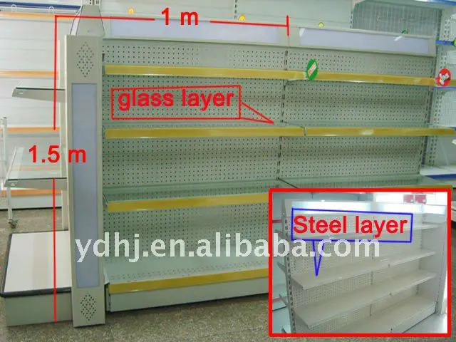 Lighted Supermarket Glass Display Gondolas For Cosmetics Yd-0525 - Buy ...