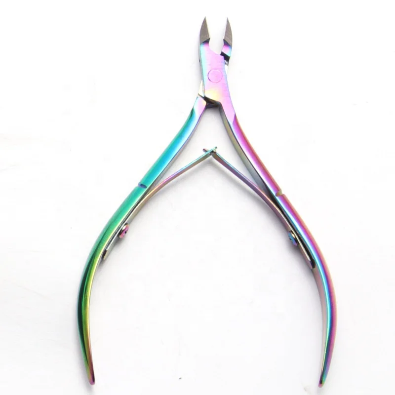 Rainbow Color Nail Cuticle Nipper Pro Manicure Pedicure Nipper Clipper ...