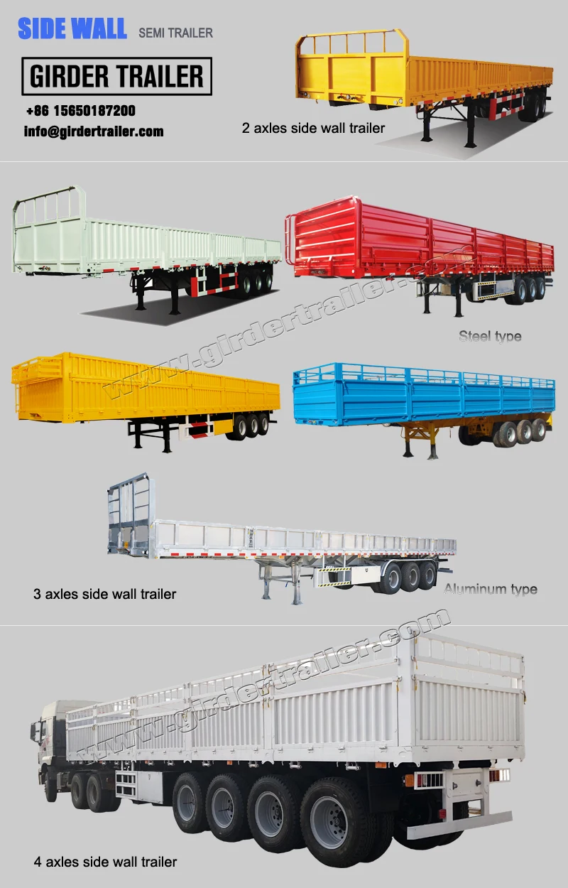 3 Axles Henred Fruehauf Type Suspension Flatbed Trailer