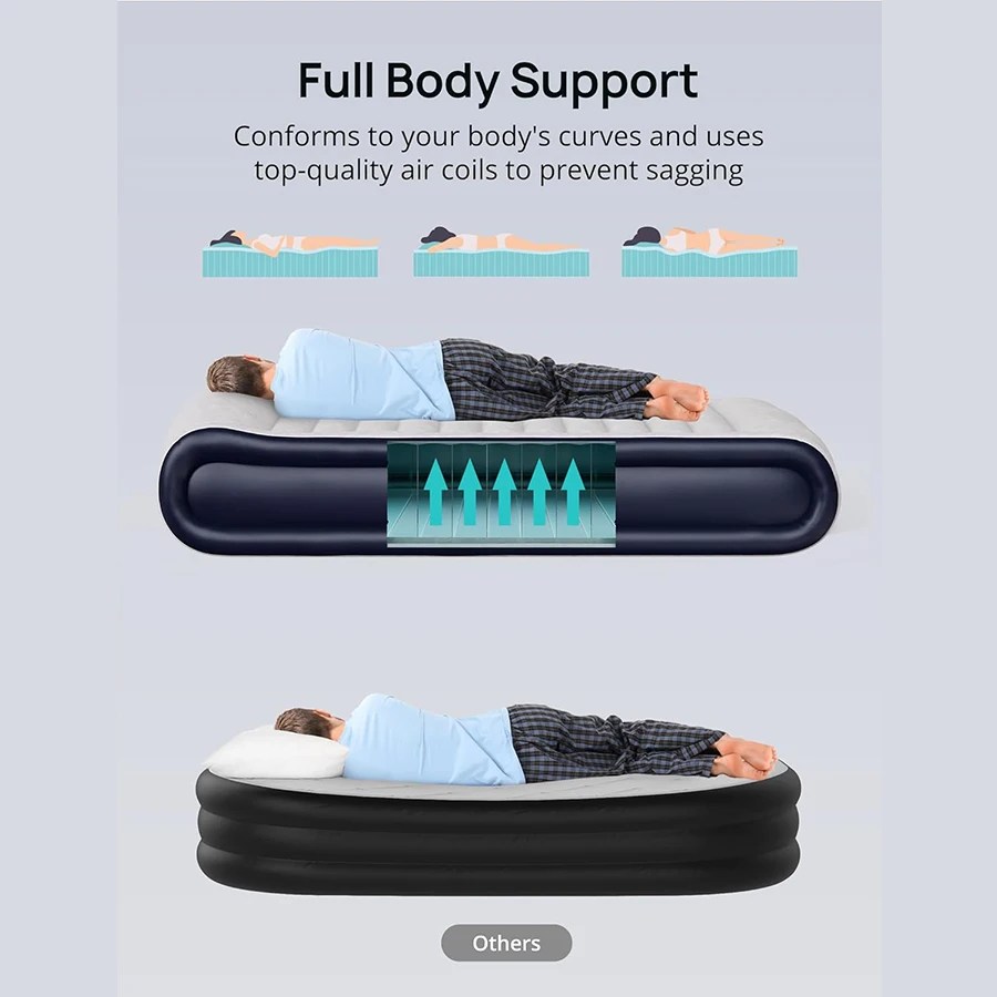 Modern Design Inflatable Mattress With Built-in Pump For Home & Outdoor ...