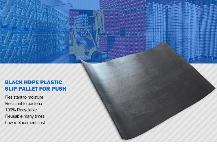 1000*1200mm Slip Resistant Plastic Pallet Hdpe Black Sheet