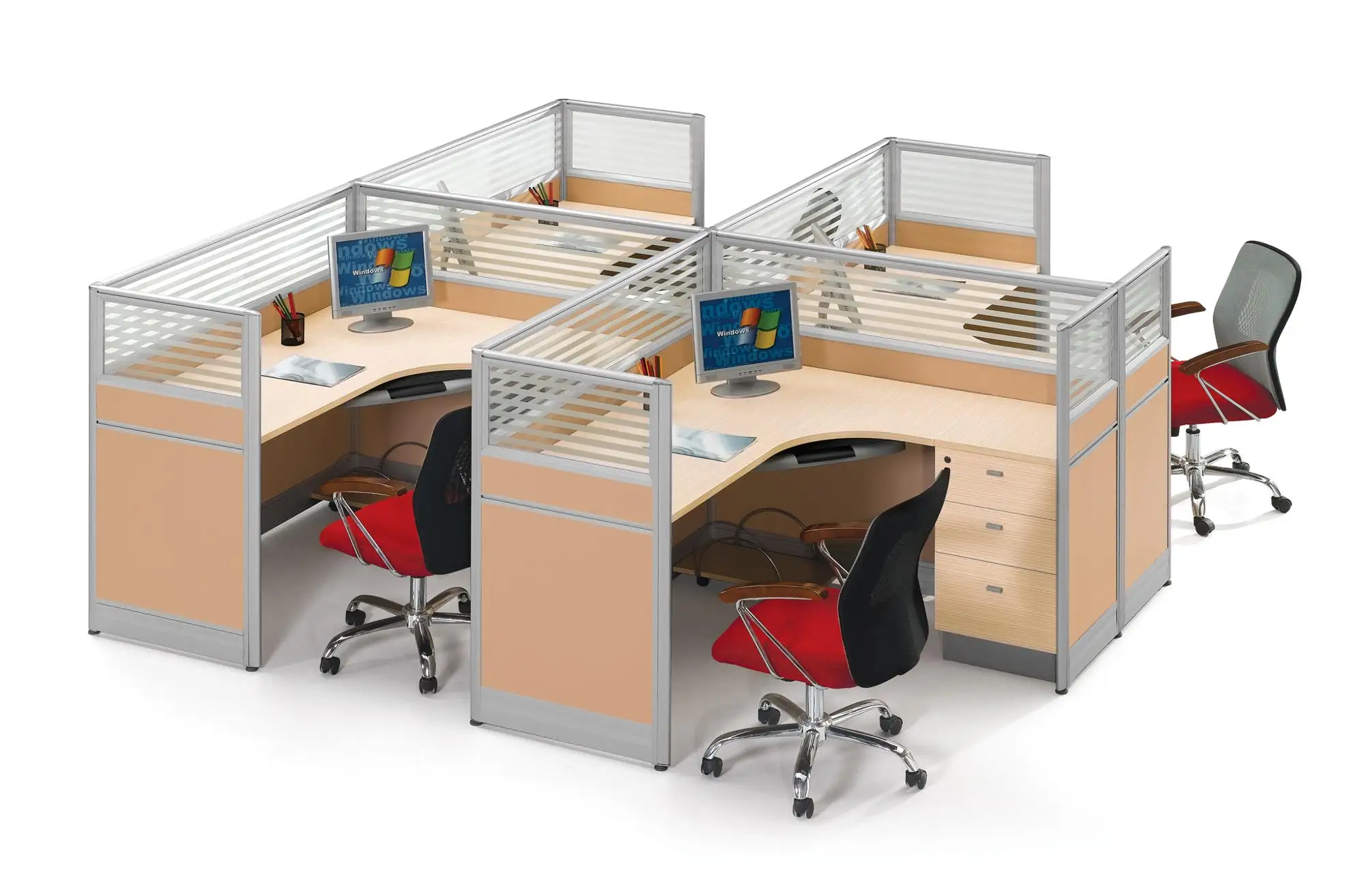 Office Cubicle Curved Work Station Desk - High Quality