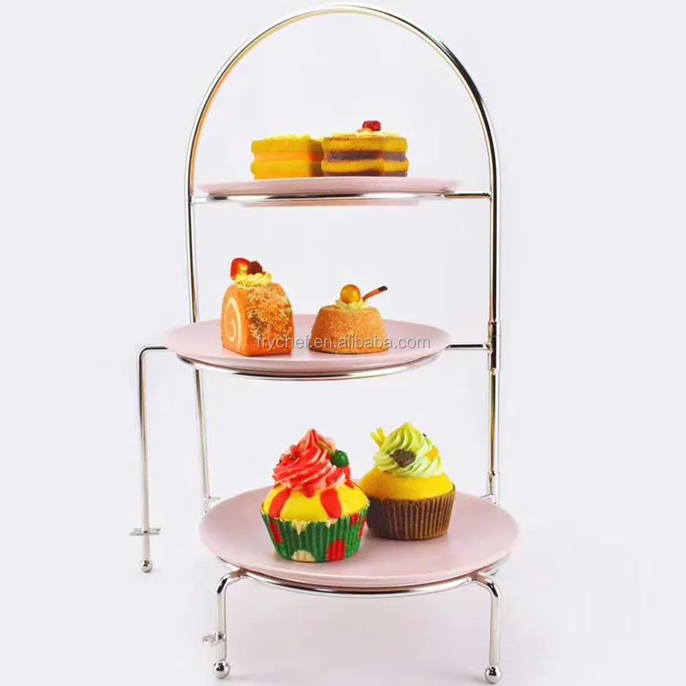 Stainless Steel 3 Tier Cake Display Stand For Desserts & More