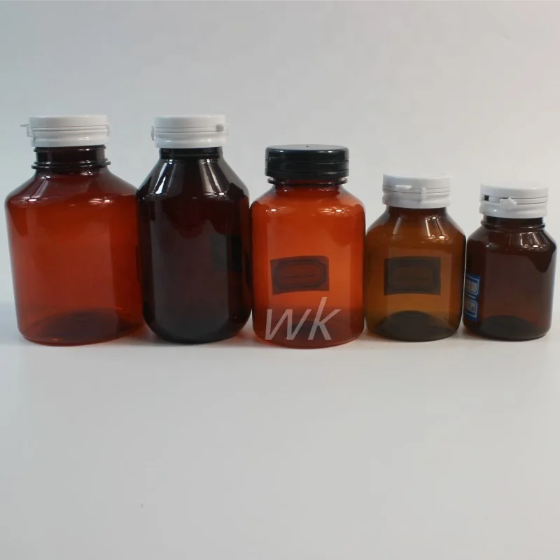 100cc 120cc 150cc 200cc 225cc 250cc Amber white PET plastic bottle pill bottle with easy pull ...