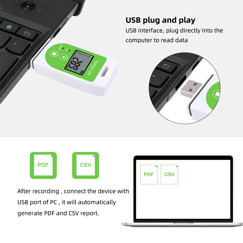 Tzone Tz-tempu04 Direct Digital Control Usb Temperature Data Logger For Transport - Buy ...