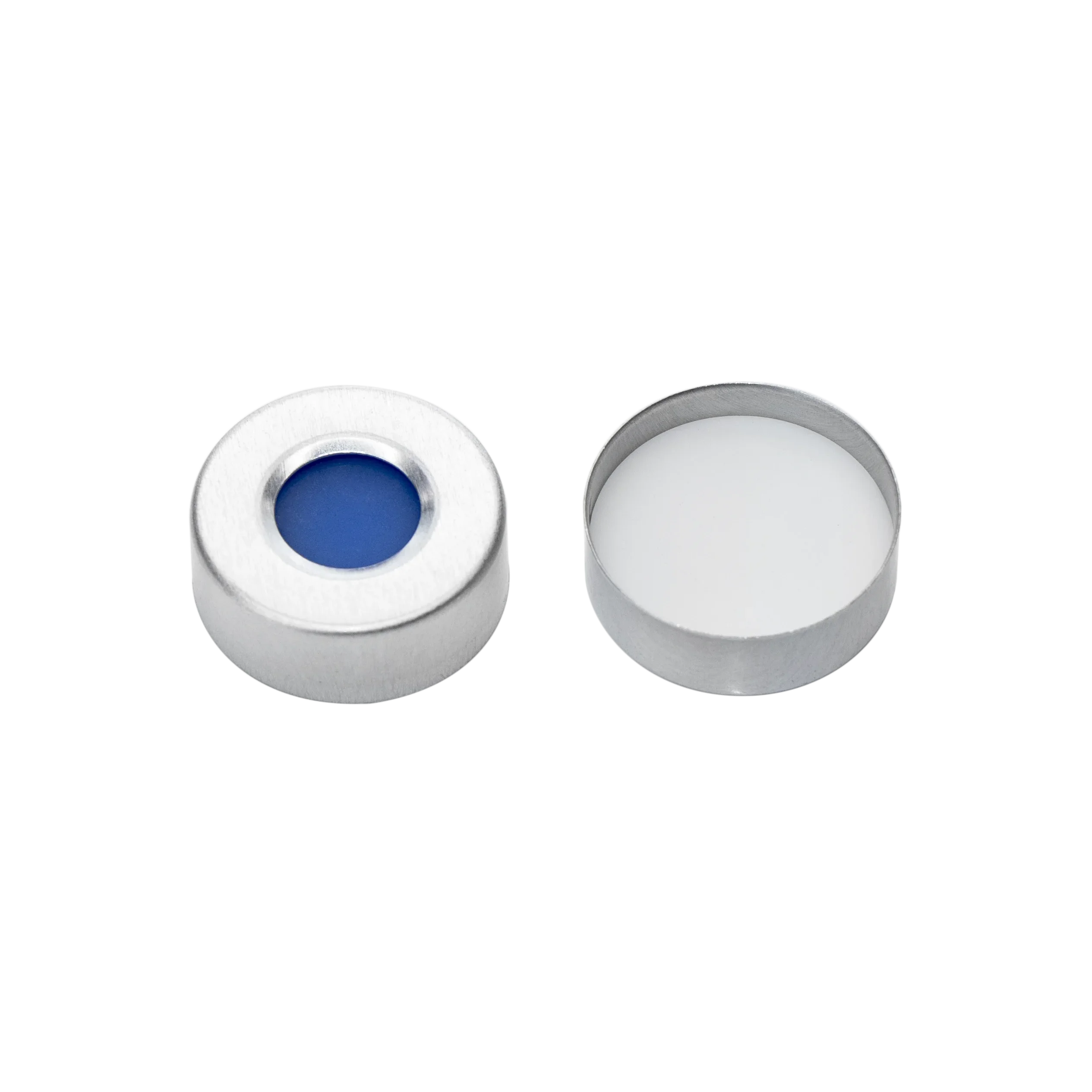 Sliver Open-top Aluminium Cap With White Ptfe/blue Silicone Septa ...