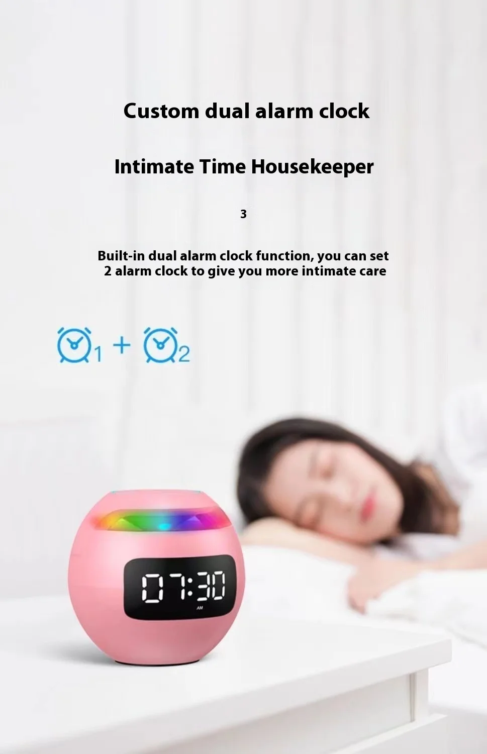G90 AI Smart Alarm Clock - Portable 5W Speaker with RGB LED