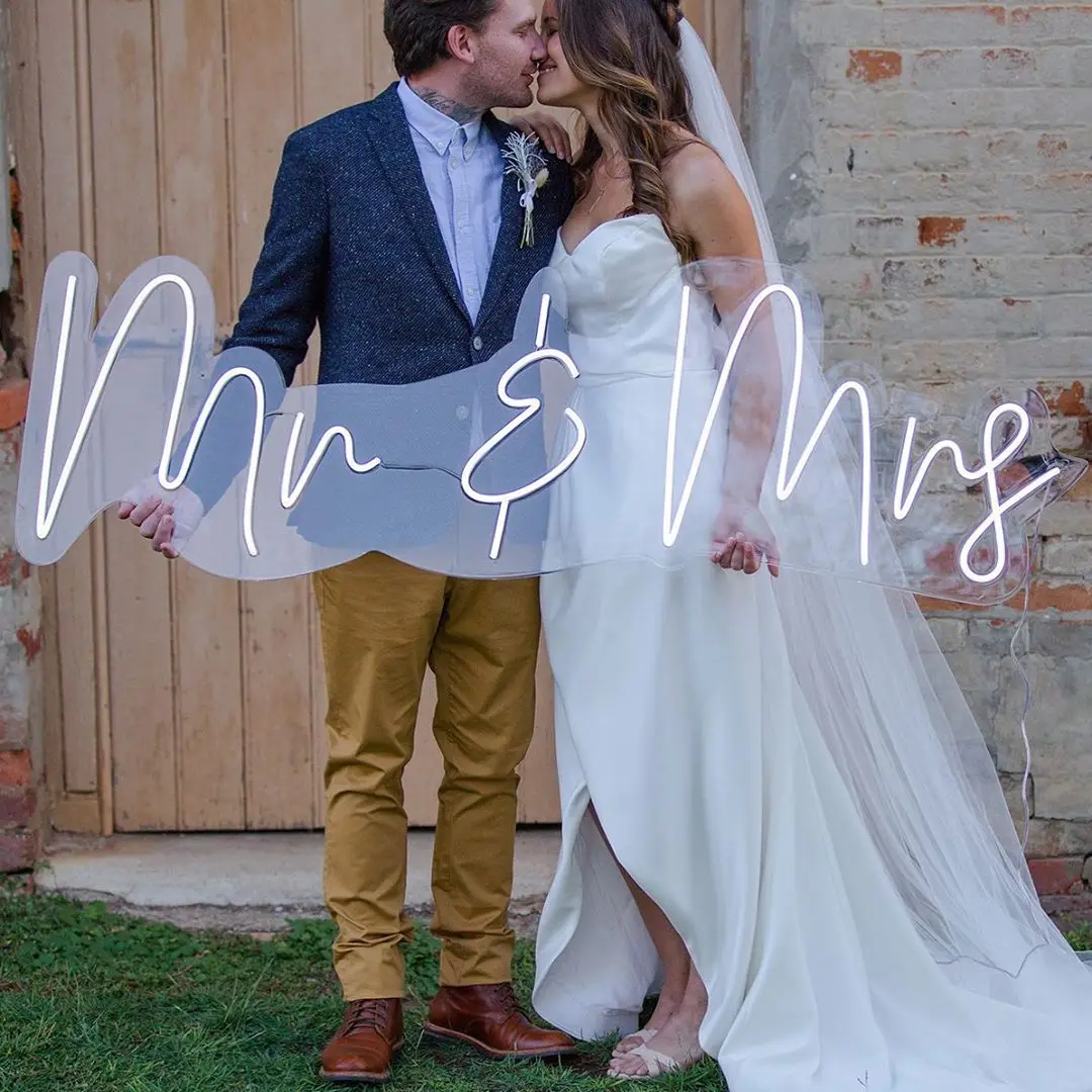 Outdoor Wedding Mr&mrs Flexible Soft Signs Led Signage Flex Light Neon Sign Custom Mr And Mrs ...