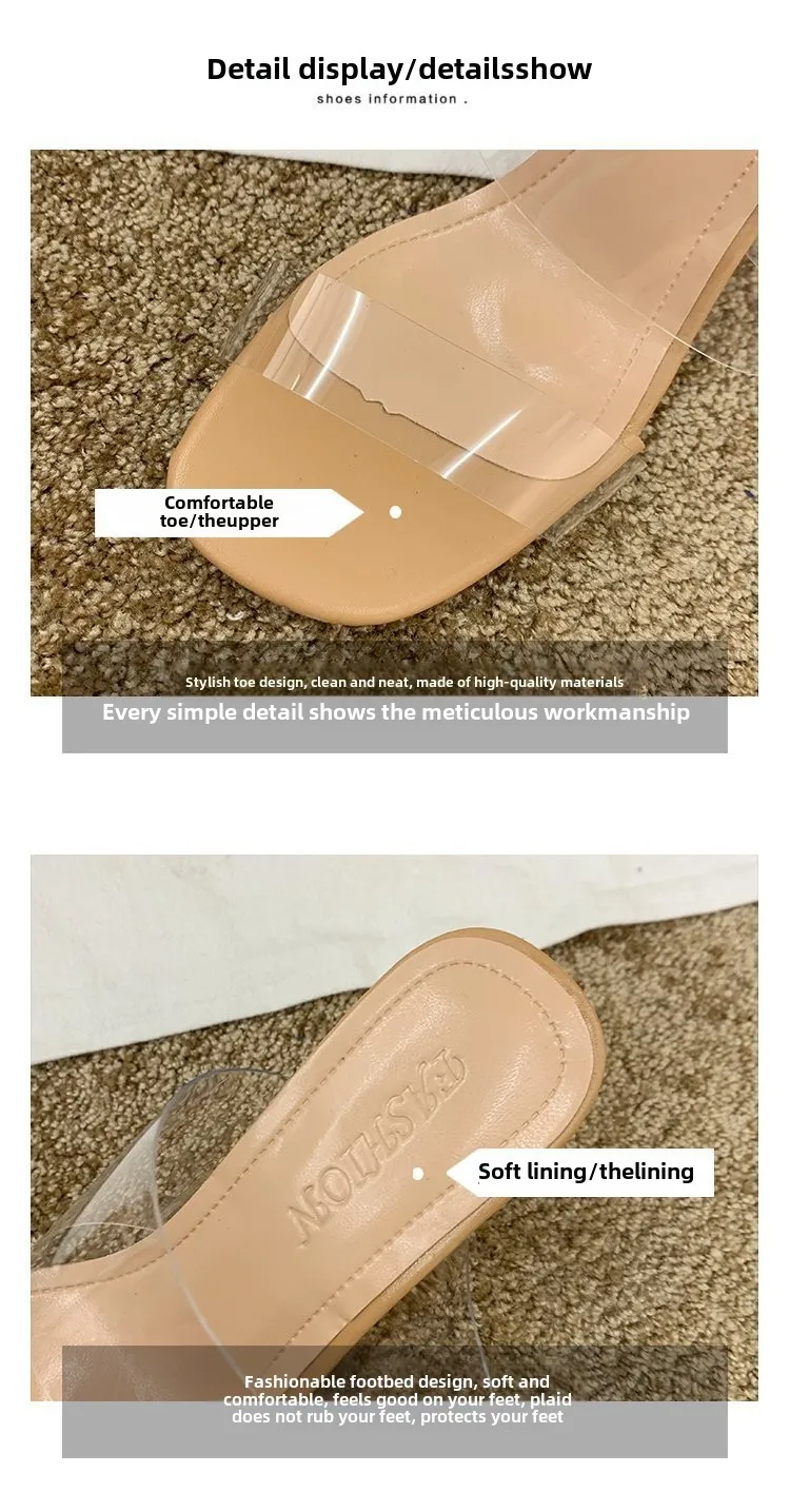 2025 New Transparent PVC Casual Sandals for Women Open Toe High Heel ...