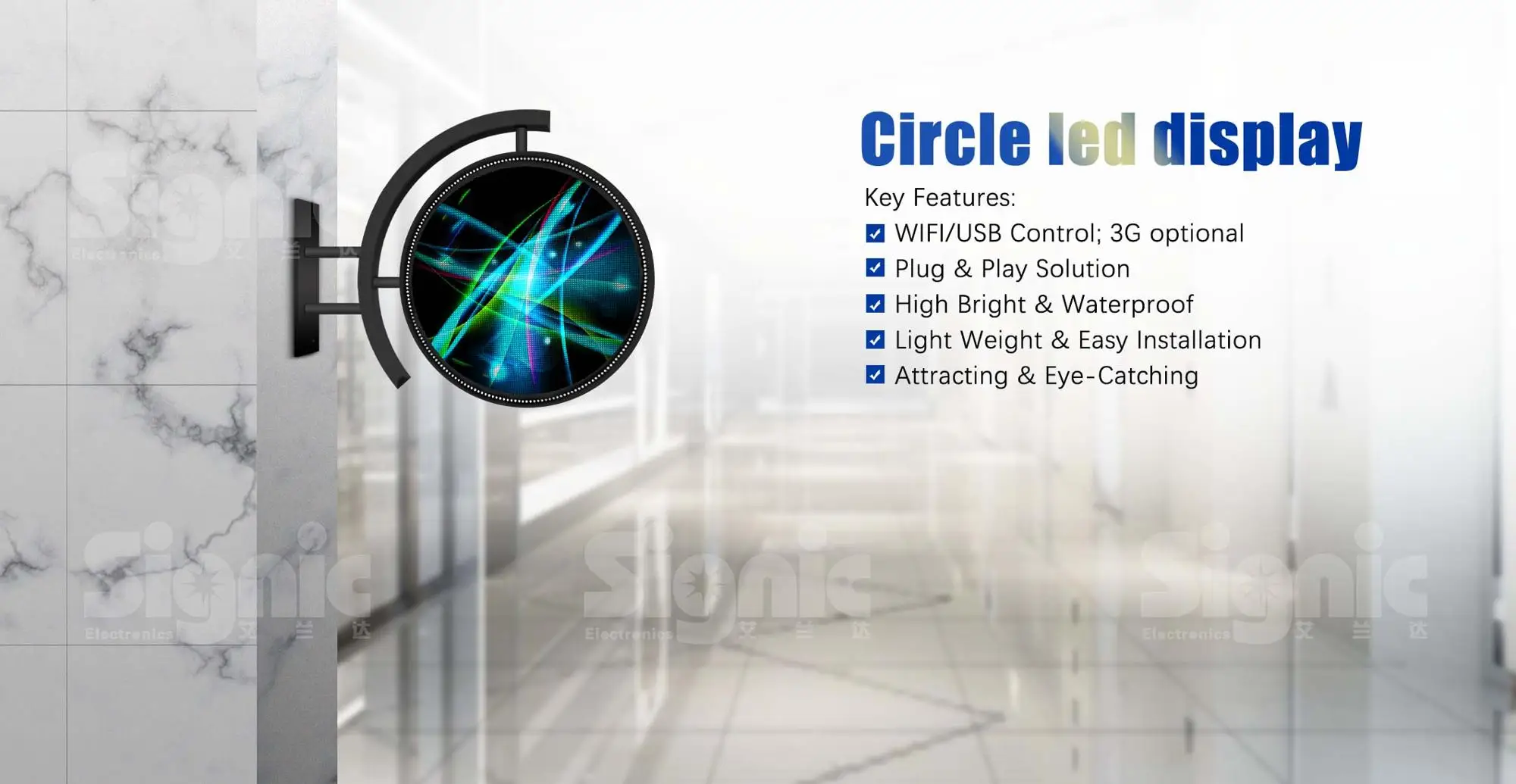 Creative Circular Logo Led Signboard Customized Led Screen /full Color ...