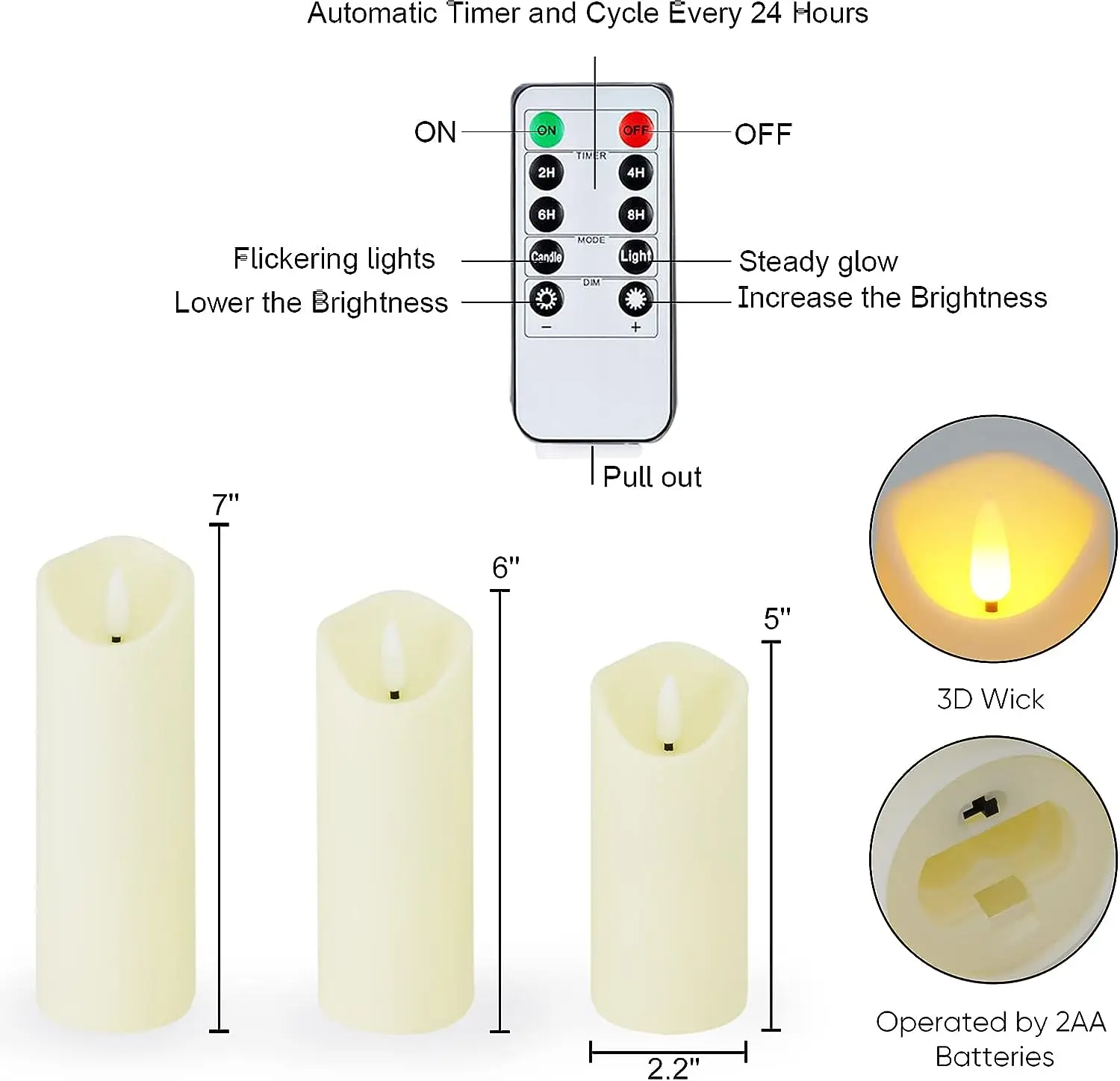Factory Direct Selling Flameless Candles Battery Operated Candles With ...