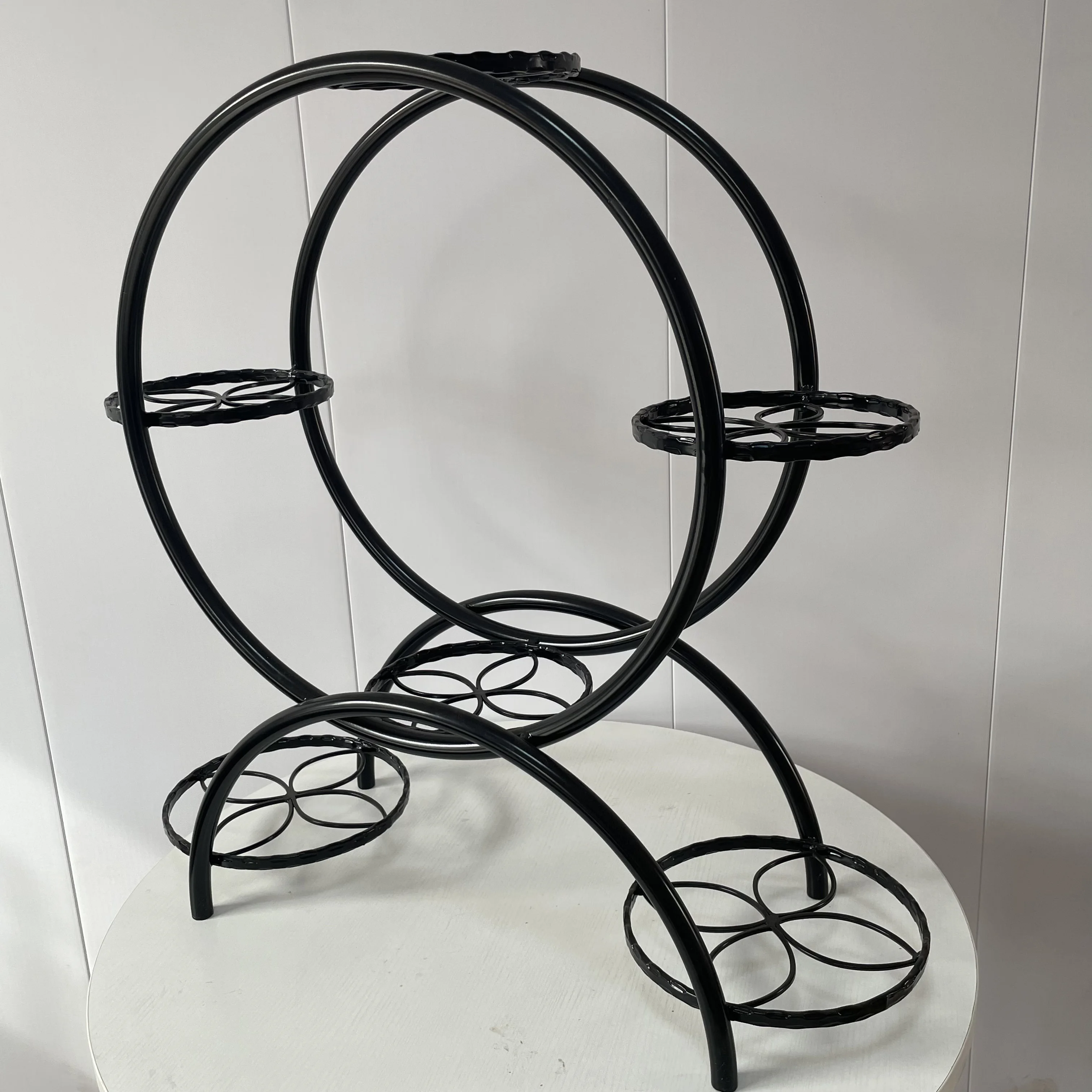 Wholesale Home Garden Standing Black Powder Coated Iron Flower Rack ...