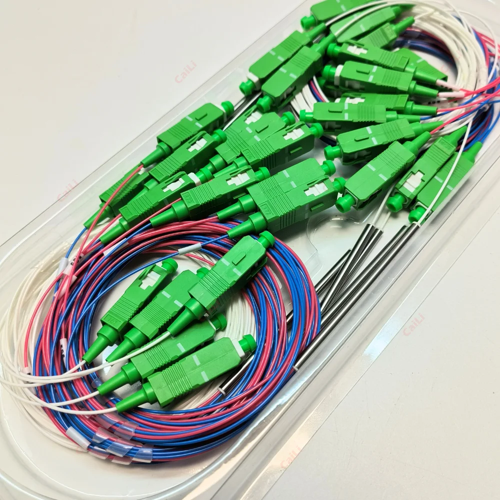 10pcs/lot Fiber Optic Fbt Splitter With Connector Sc Apc 1x2 0.9mm ...