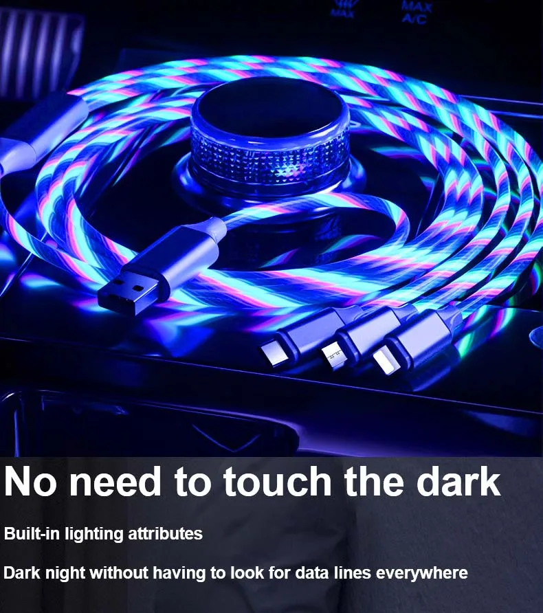 Streamer Data Line USB Charger Cable - 3 in 1 Fast Charging