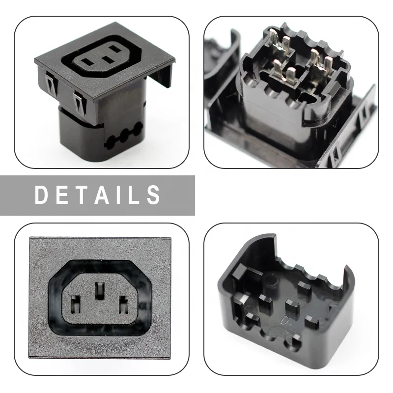 15A 10A IEC 320 C13 Panel Mount Female Connector for PDU