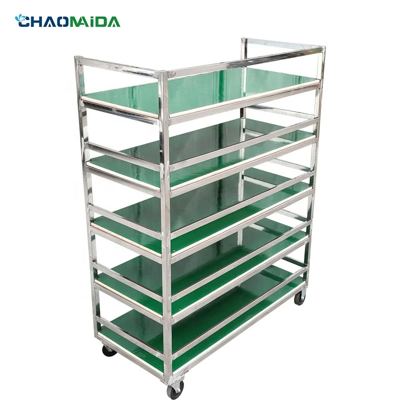 Esd Cart Trolley with Wheels - Durable Stainless Steel