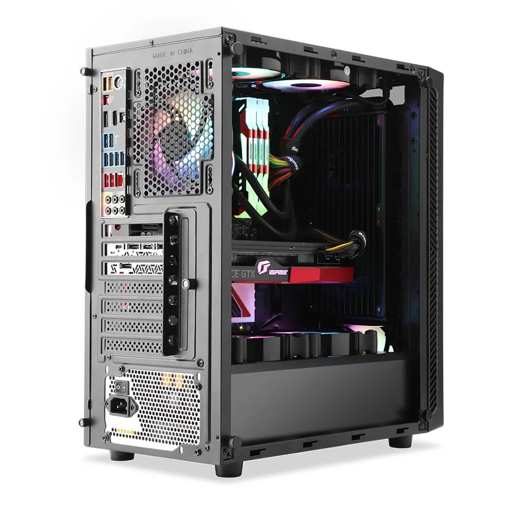 Pc Triangle Gaming Pc 2021 Style Suit Led Logo Light Computer Case ...