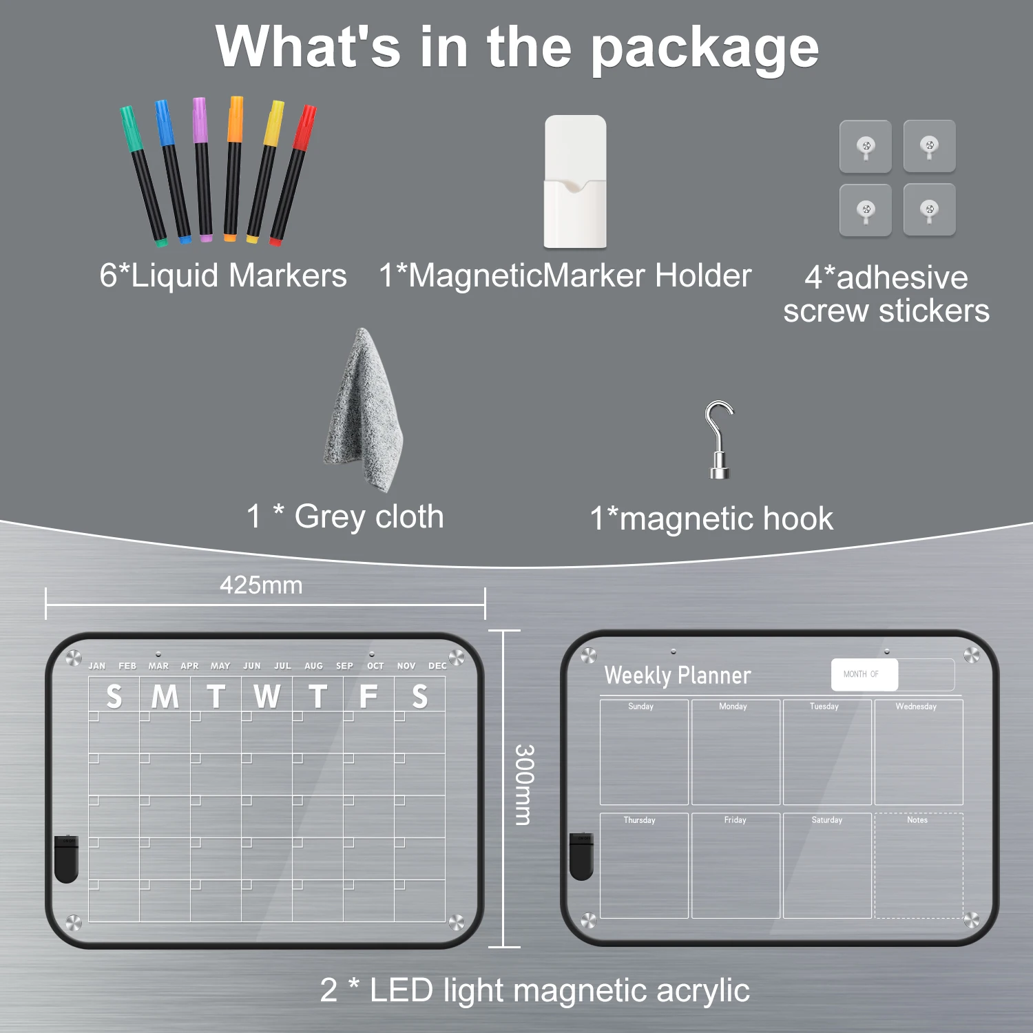 LED Desk Whiteboard with Acrylic Glass Clear Desktop Note Memo Table ...