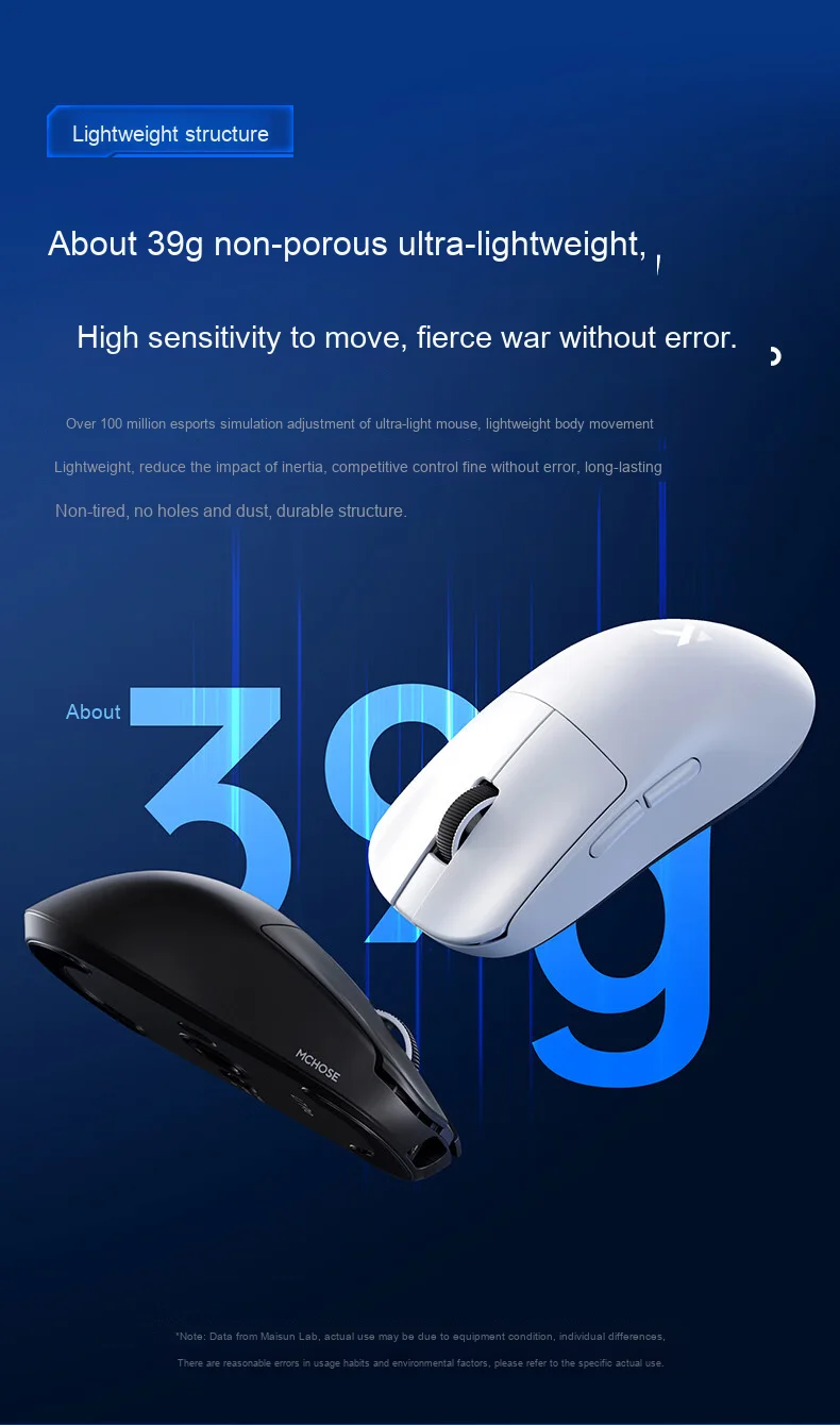 MCHOSE L7Pro Ergonomic Mini Wireless Gaming Mouse Esports Three-Mode 2 ...