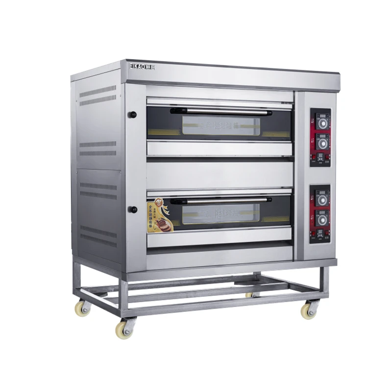 Two Deck Four Trays Deck Oven Gas Bakery Oven For Bread - Buy Bakery ...