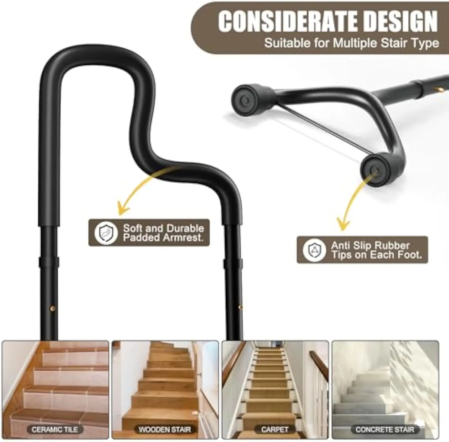 Assistive Elderly Stair Climbing Walker & Rollator Device for Walk up ...