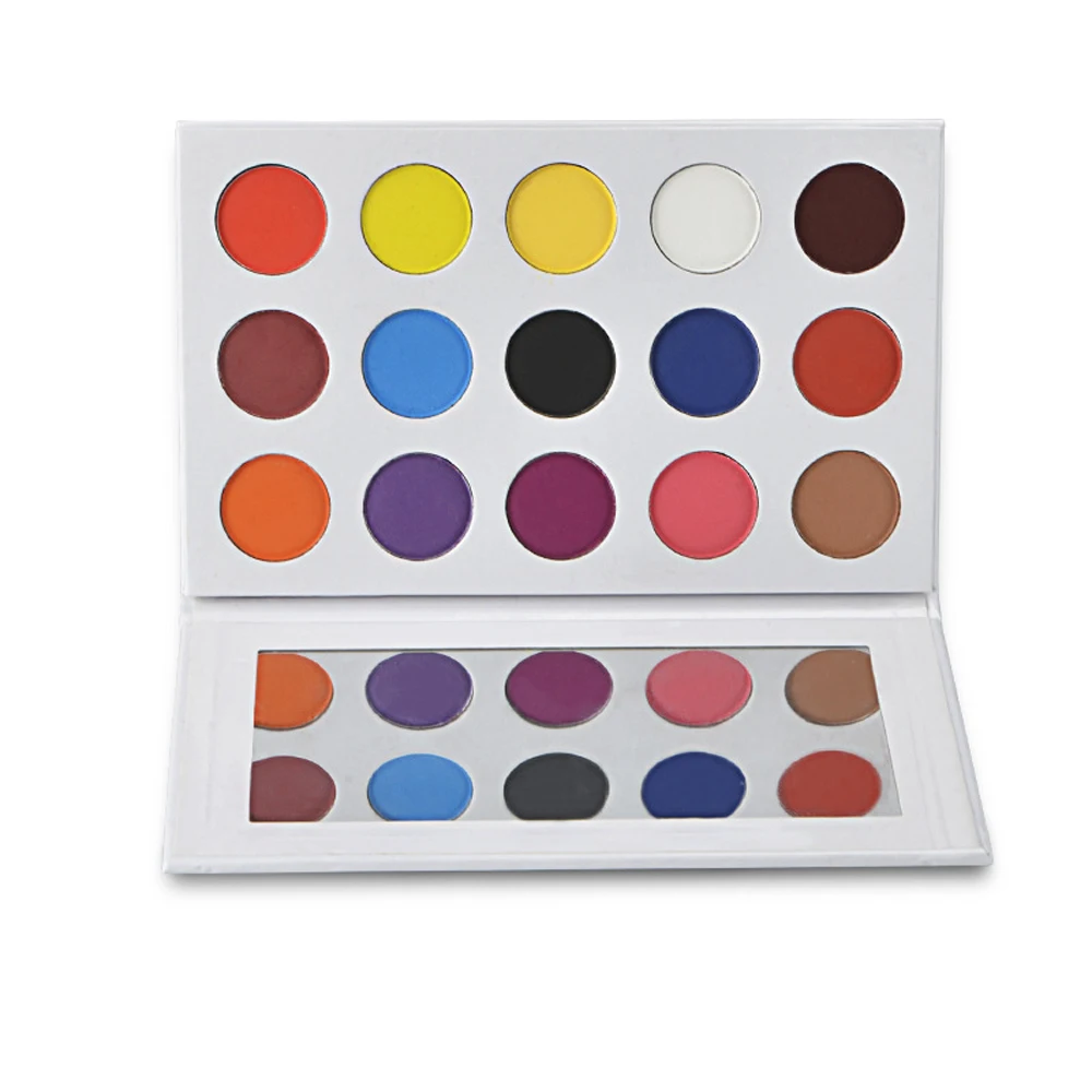 15 Colors Empty Eyeshadow Palette 26mm Round Waterproof Shimmer Glitter ...