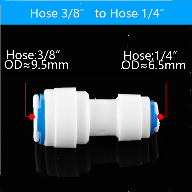 Ro Water System Equal Straight 1/4" 3/8" Hose Connection Coupling ...
