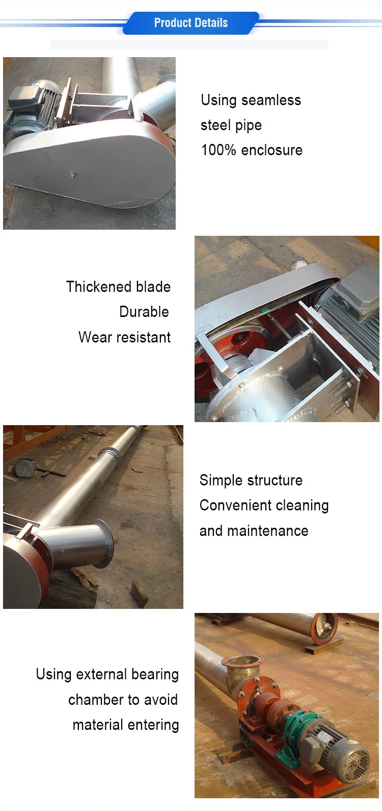 Stainless Steel Vertical Lifting Screw Conveyor - Buy Cement Silo Screw ...