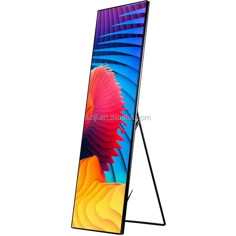 Full Color Standing Movable Indoor Advertising P1.86 P2.5 P3 Led Poster ...