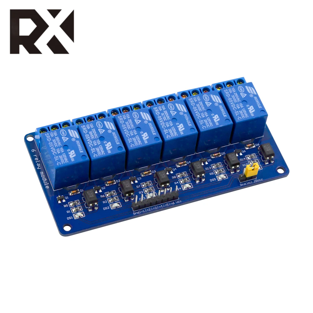 Rx 6 Channel Dc 5v Relay Module Relay Expansion Board With Optocoupler ...