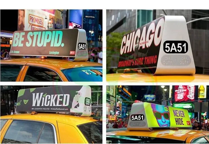 4G Remote Control Taxi Top LED Display - Double Sides Advertising