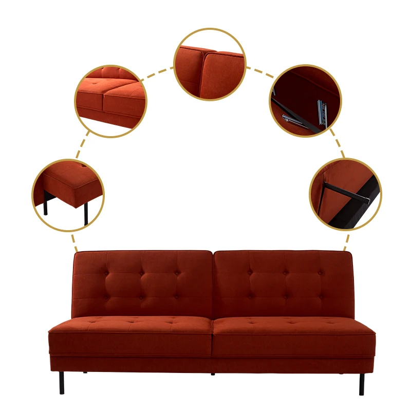 Nisco Living Room Modern Tufted Futon Folding Sofa Bed