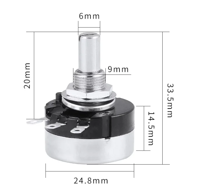 Single-turn Carbon Film Potentiometer Adjustable Resistance Rv24yn20s ...