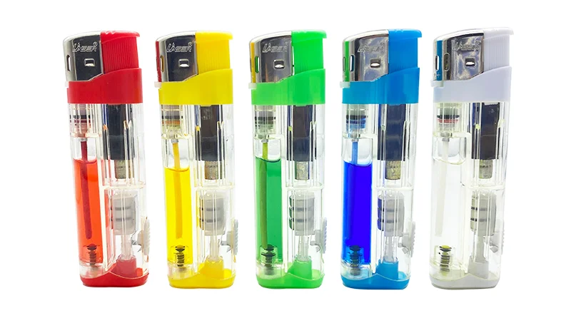 Customizable Cheap Disposable Flame Color Gas Led Lighter With ...