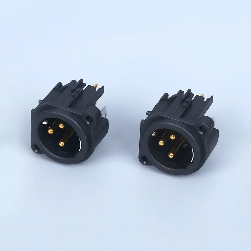 Male 3 Pole Straight Pcb Mount Xlr(ct) Connector Receptacle Male Pin ...