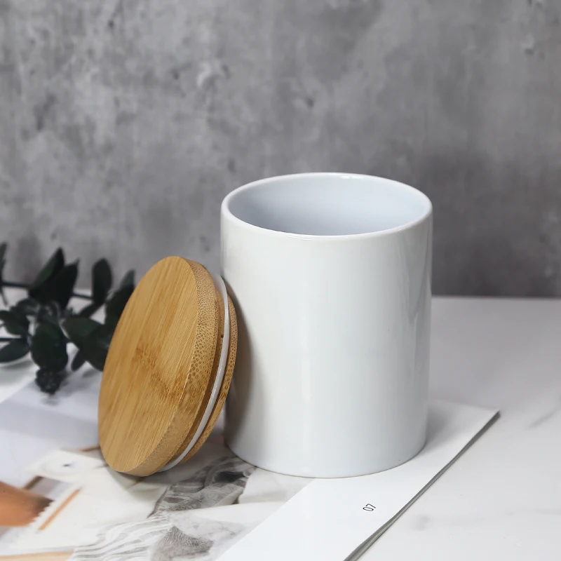 Container Candle Holders Black Empty Sublimation Ceramic Candle Jar ...