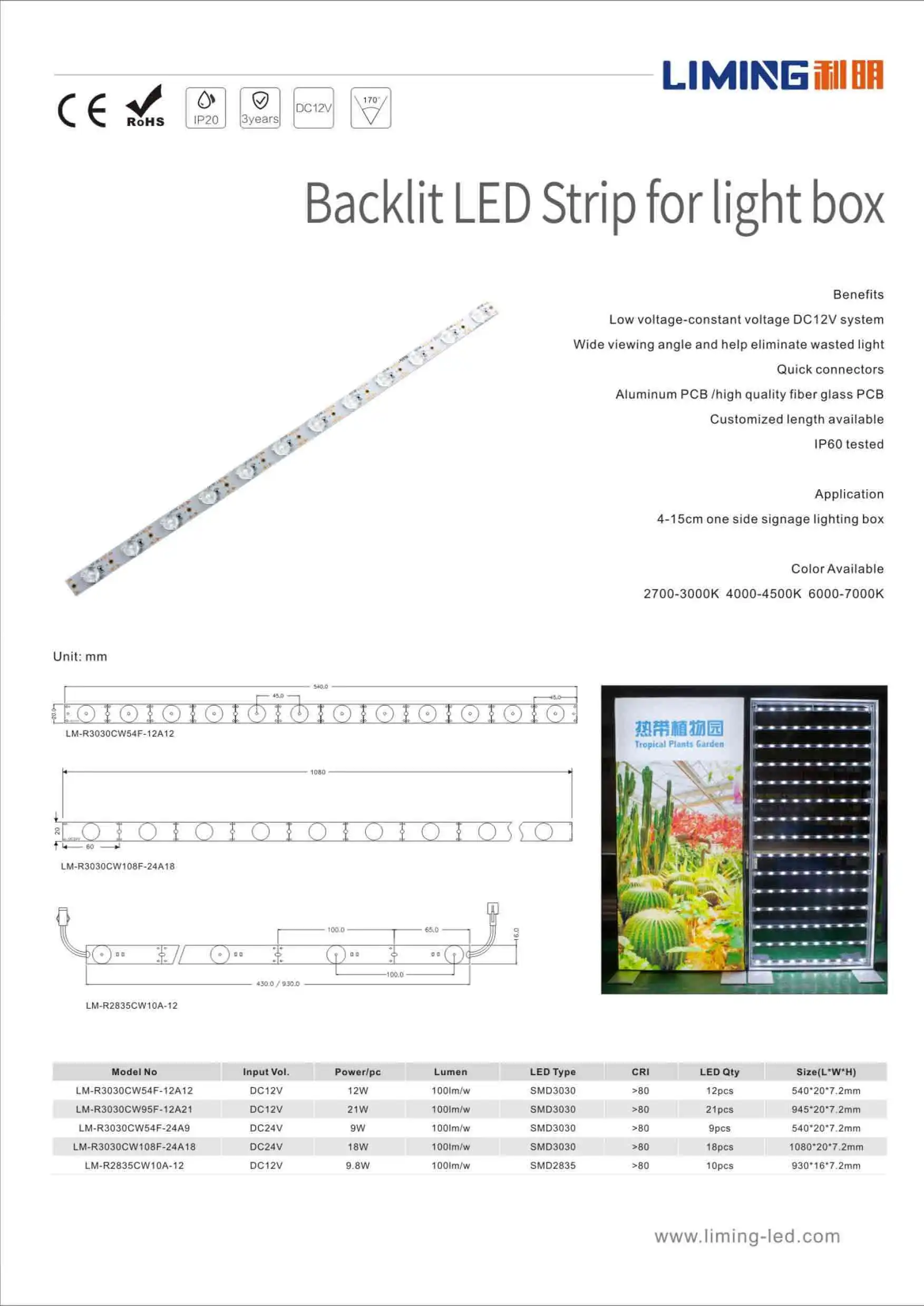 DC24V Cuttable Fiberglass PCB Commercial Advertising Light Box 18 LEDS ...