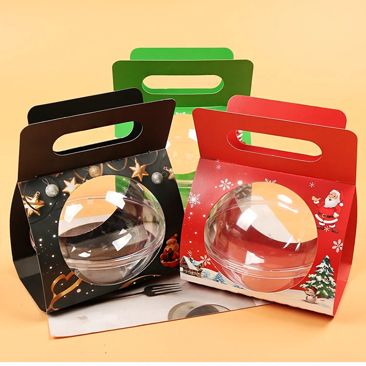Custom Plastic Clear Christmas Decorations Ball Candy Box Birthday Gift ...