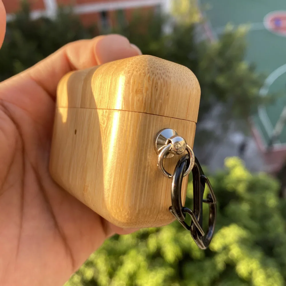 Headphone Charging Box Wood Bamboo Case For Airpods Pro 3 Case ...