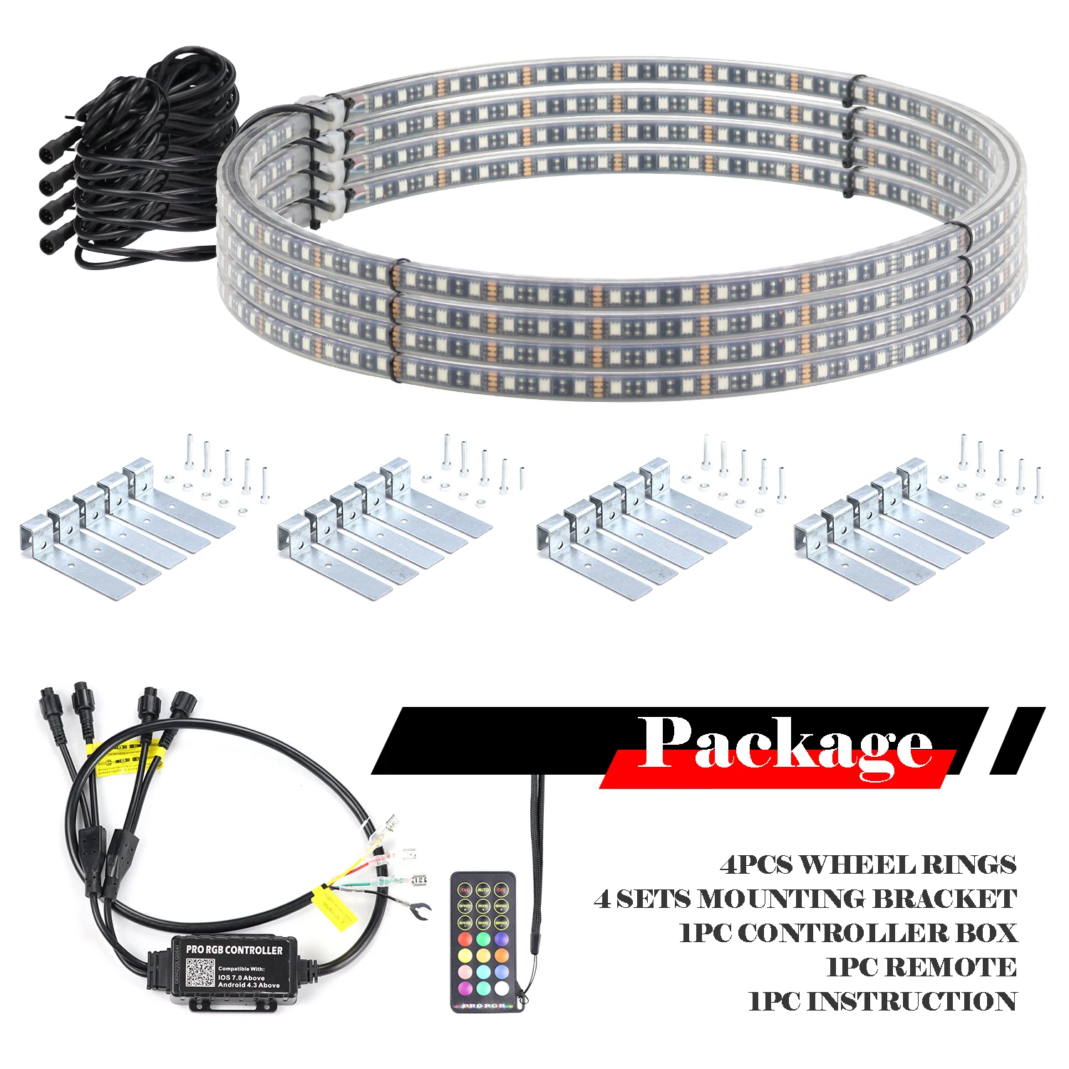 2023 Newest Rgb Rgbw Chasing Brightest 14 Inch 15.5 17'' Led Wheel ...