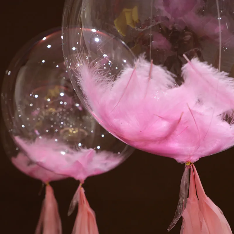 Diy Feather Bobo Balloons Transparent Balloons Clear Round Balloons For ...