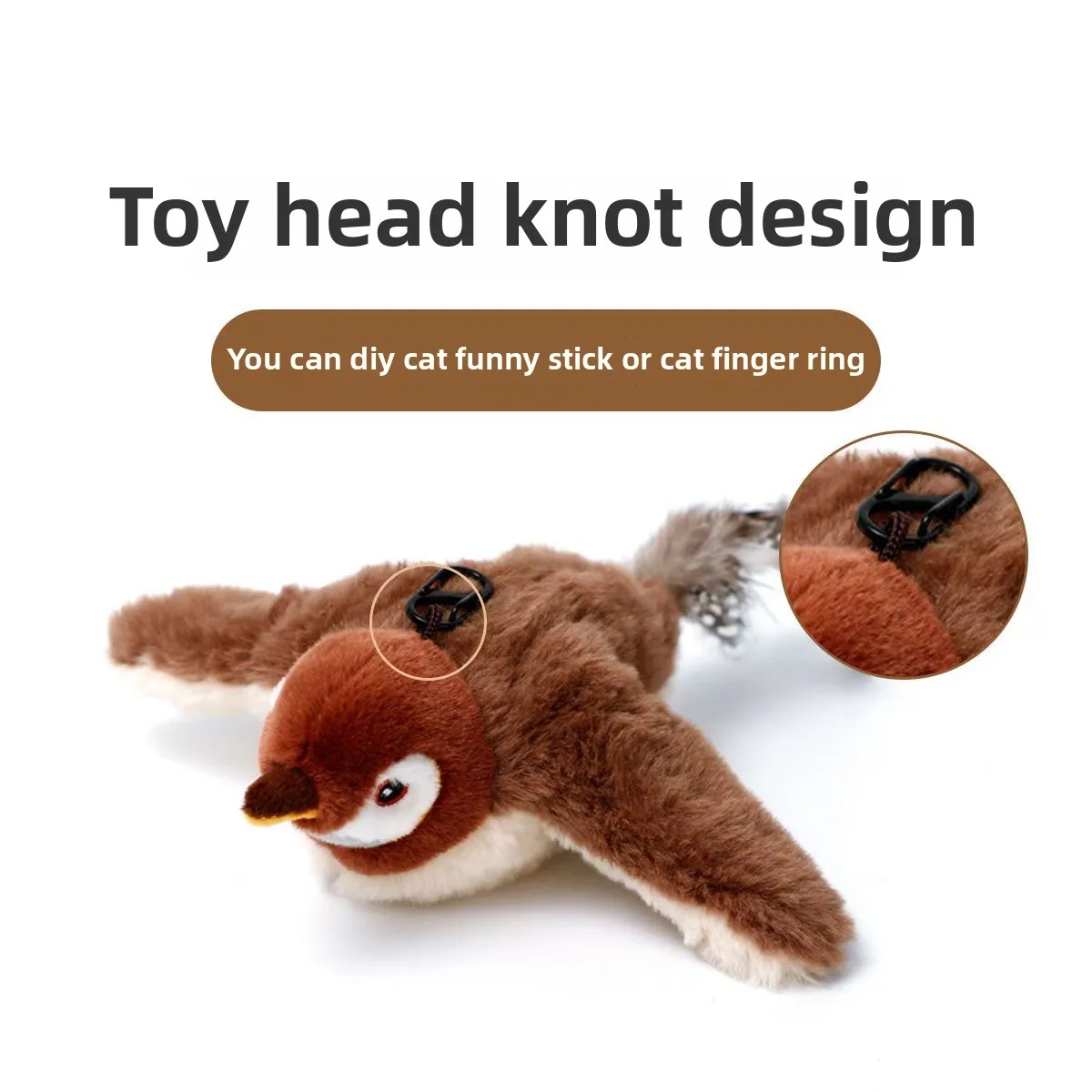 Hot-selling Flapping Simulation Sparrow Plush Cat Toy