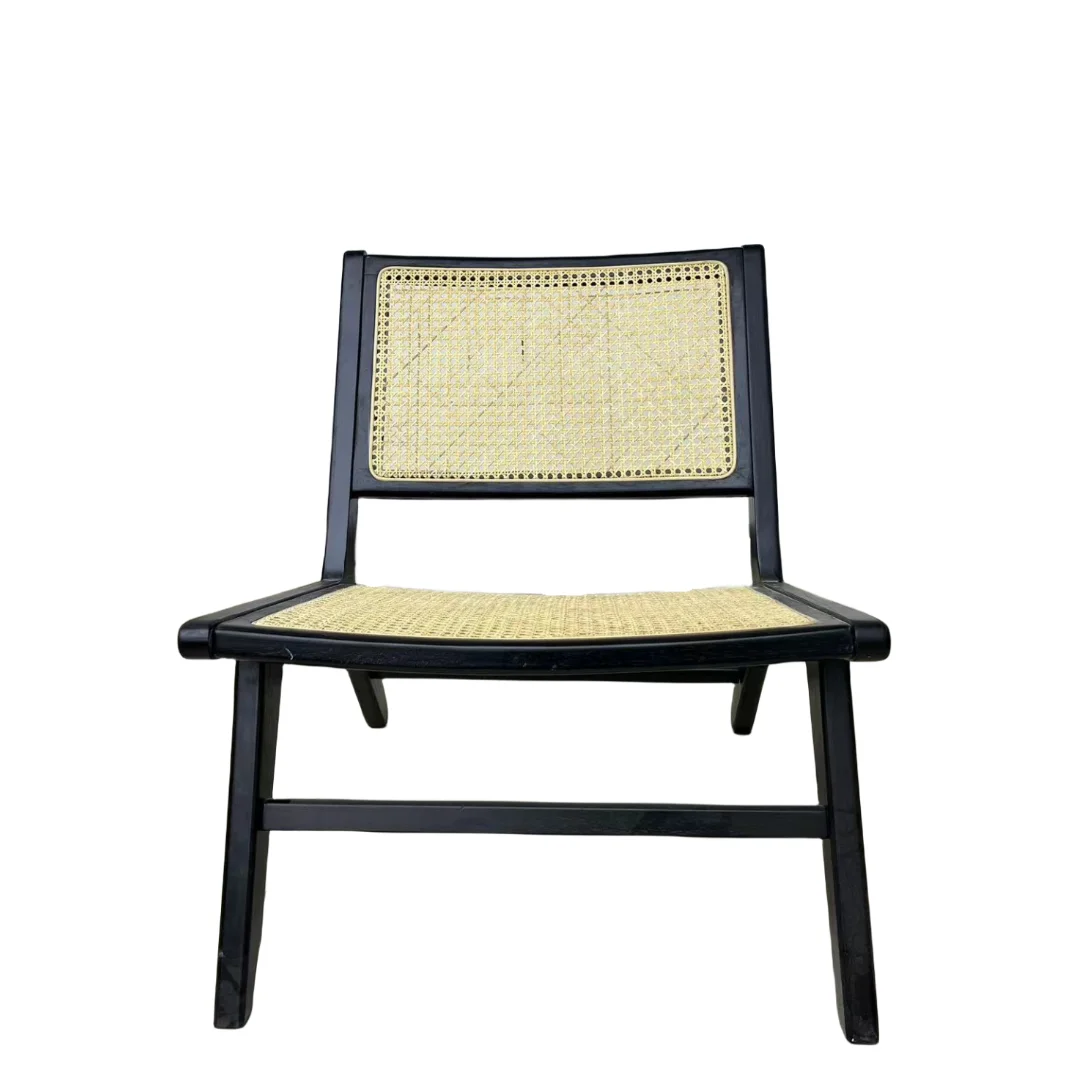 Japanese Solid Wood Rattan Lunch Lounge Outdoor Leisure Chair Home ...