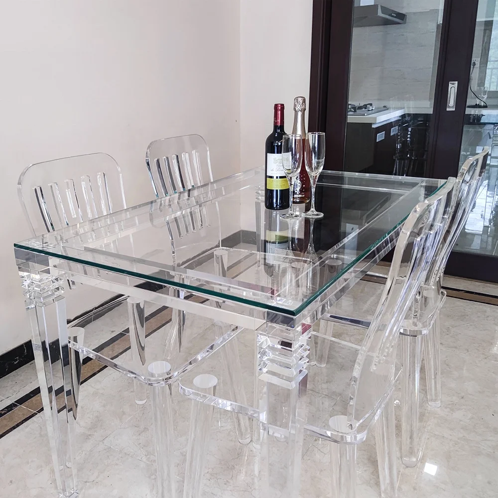 Luxury Modern Design Rectangle High Quality Acrylic Dining Table - Buy ...